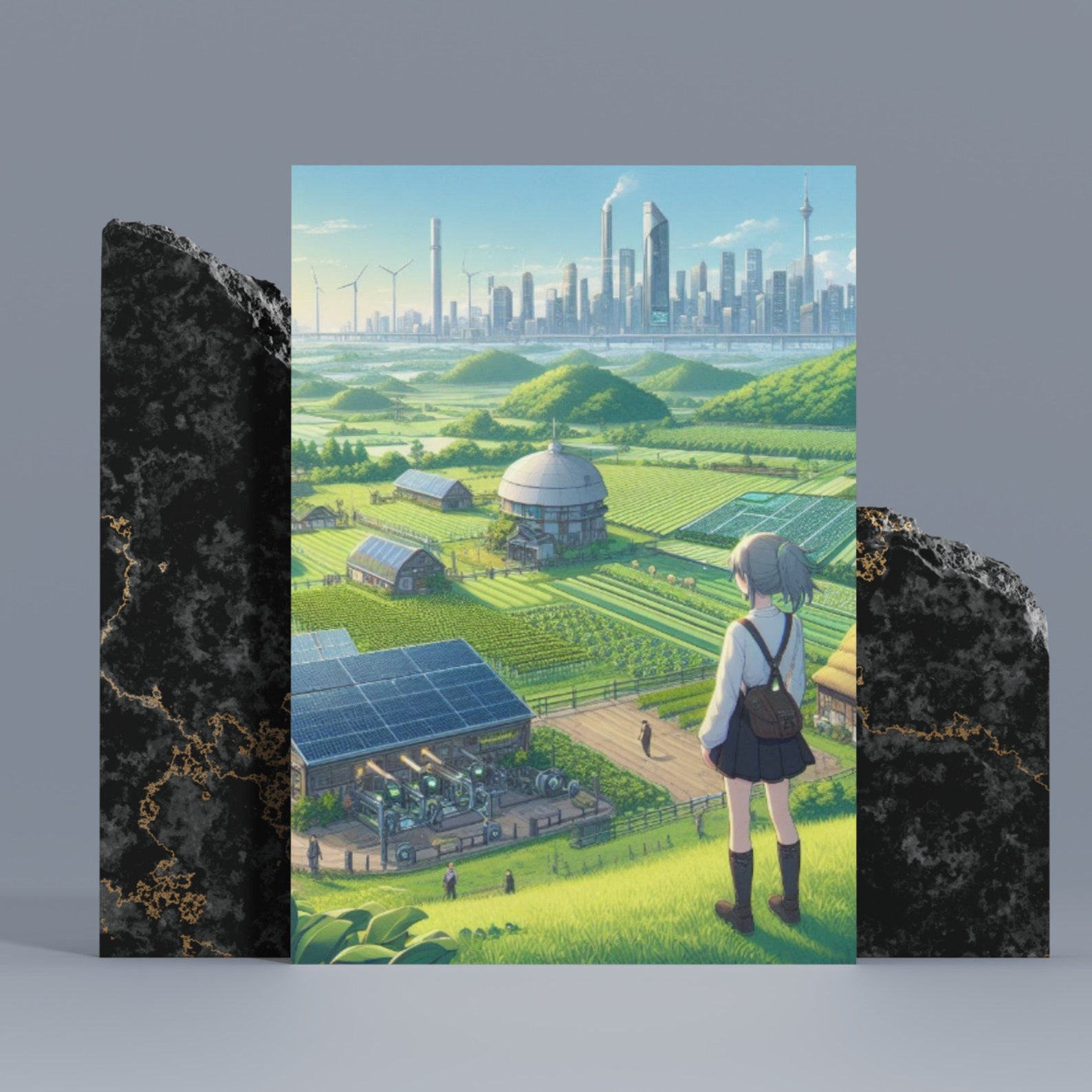 Solarpunk Farm Poster Digital Art Series 5 - Etsy
