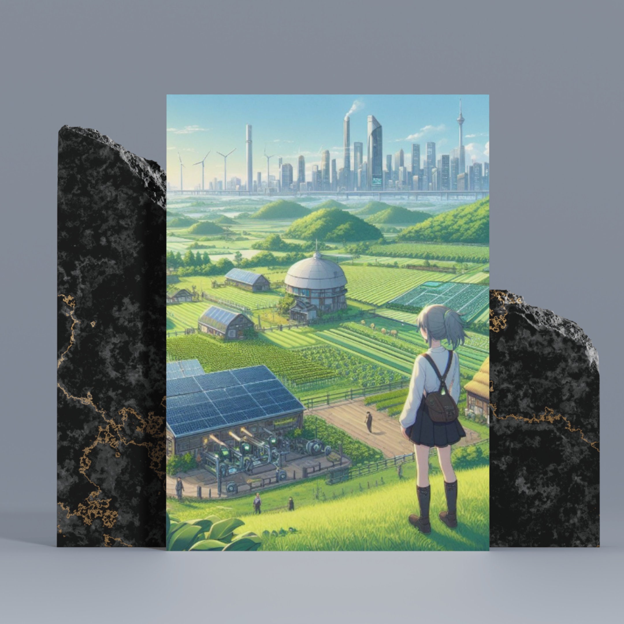 Solarpunk Farm Poster Digital Art Series 5 - Etsy