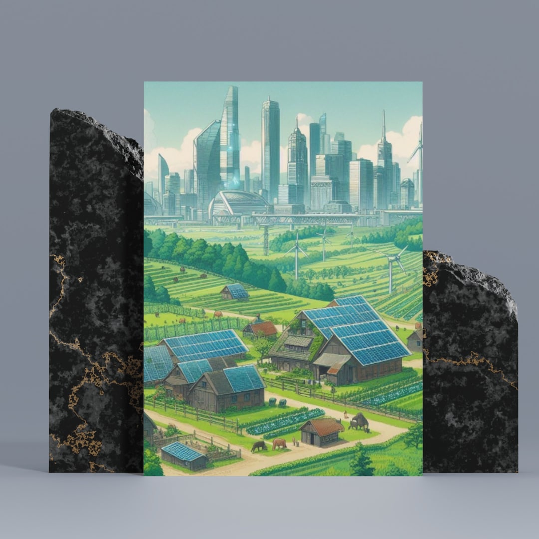 Solarpunk Farm Poster Digital Art Series 8 - Etsy