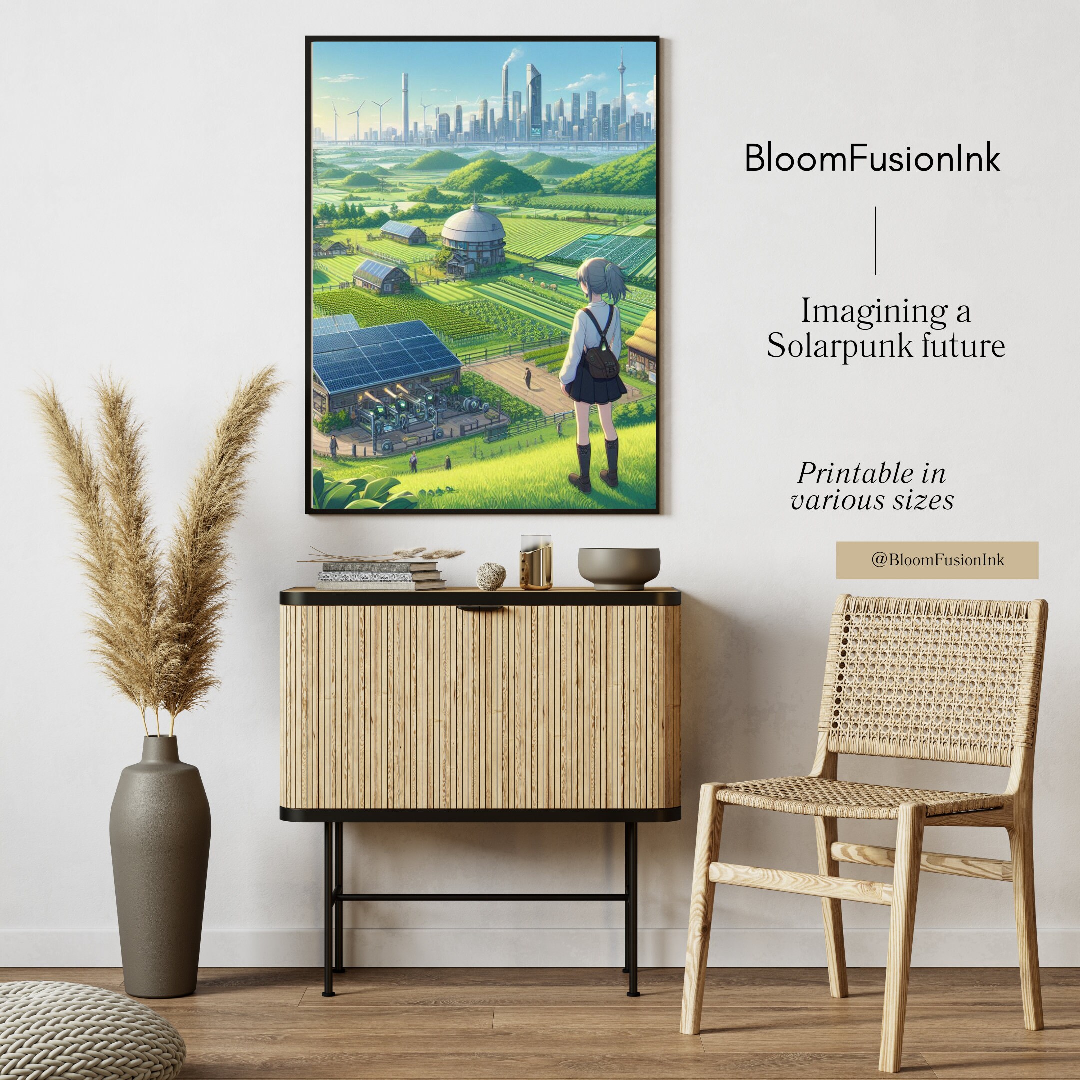 Solarpunk Farm Poster Digital Art Series 5 - Etsy