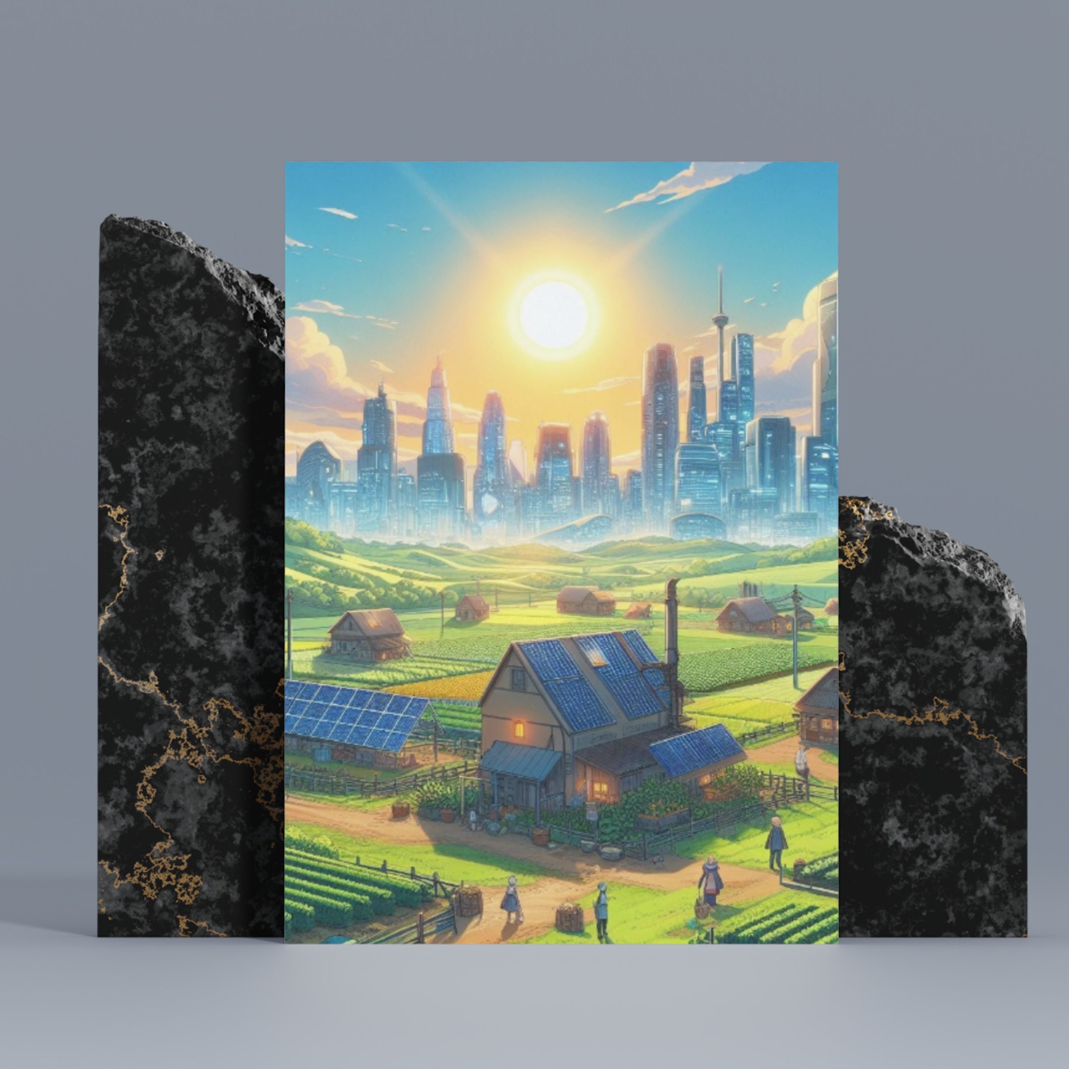 Solarpunk Farm Poster Digital Art Series 4 - Etsy