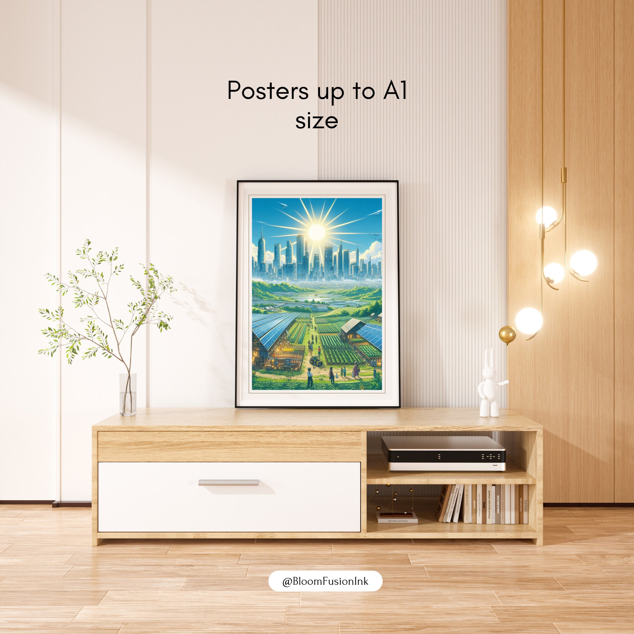 Solarpunk Farm Poster Digital Art Series 14 - Etsy