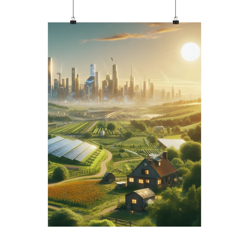 Solarpunk Farm Wall Art 26 Matte Vertical Posters - Etsy