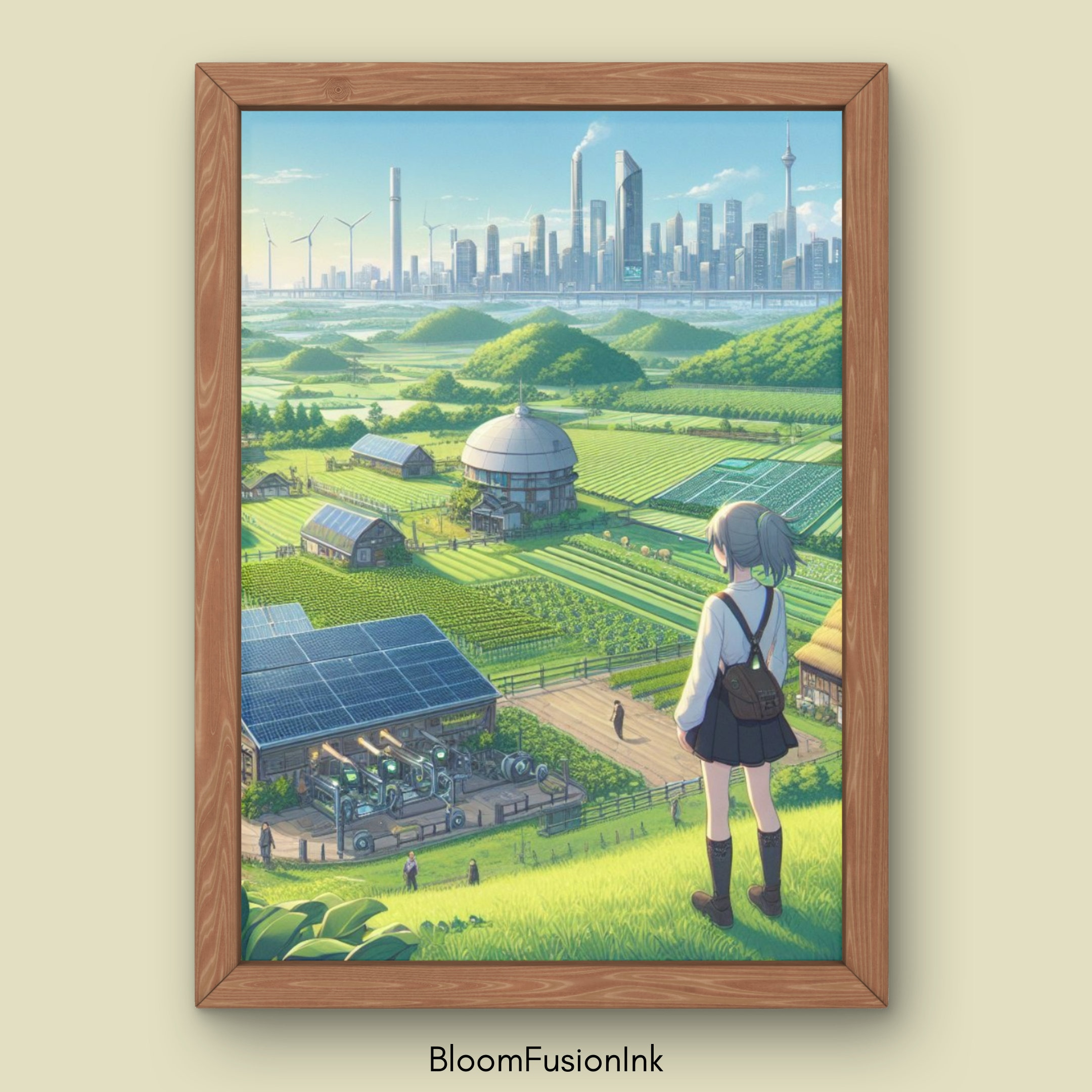 Solarpunk Farm Poster Digital Art Series 5 - Etsy