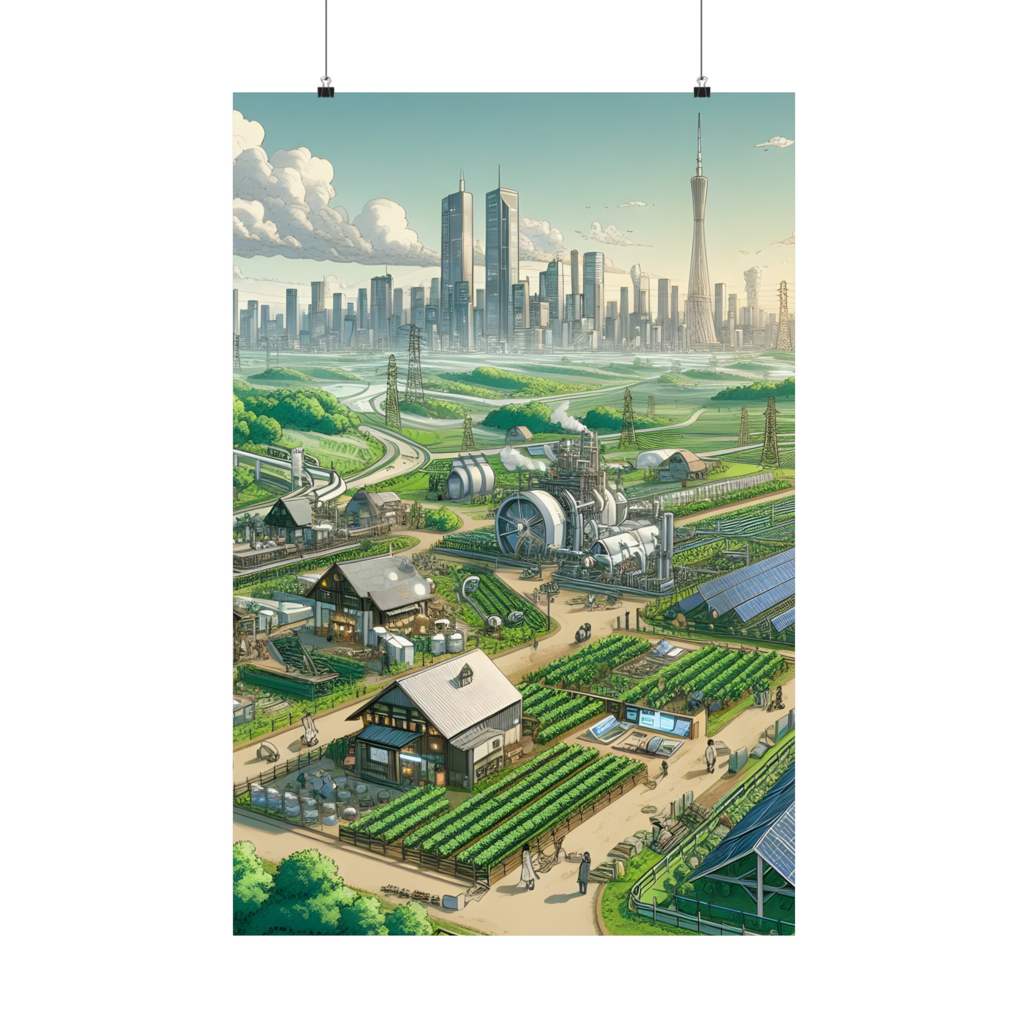 Solarpunk Farm Wall Art 7 Matte Vertical Posters - Etsy