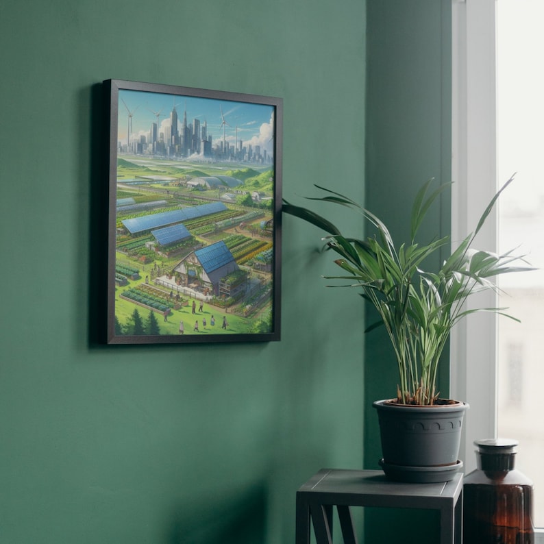 Solarpunk Farm Poster Digital Art Series 10 - Etsy