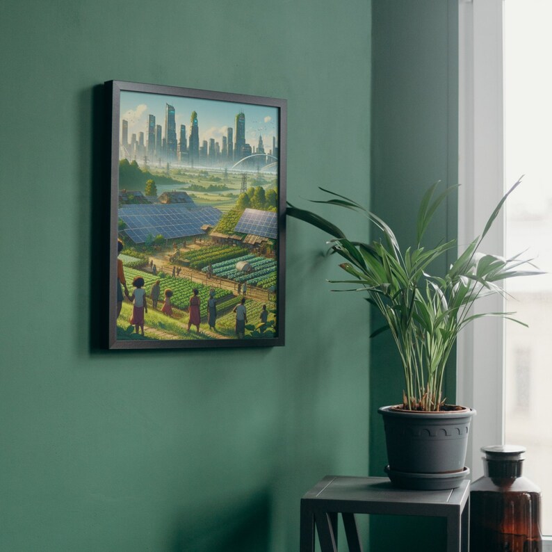 Solarpunk Farm Poster Digital Art Series 15 - Etsy
