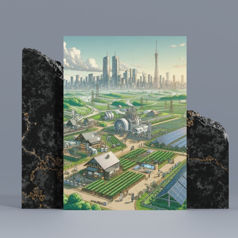 Solarpunk Farm Poster Digital Art Series 7 - Etsy