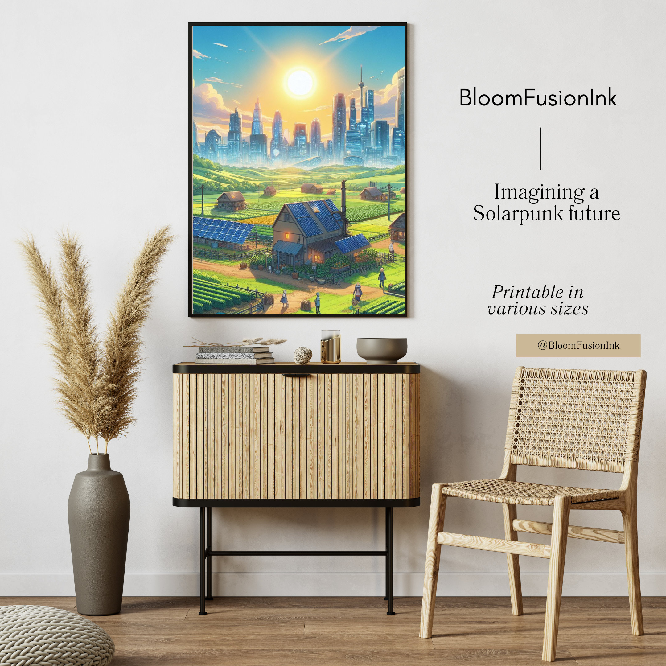 Solarpunk Farm Poster Digital Art Series 4 - Etsy