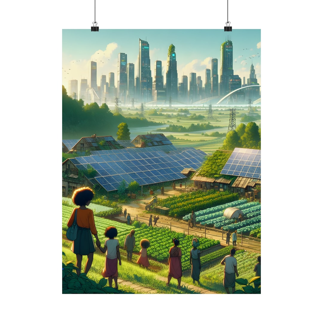 Solarpunk Farm Wall Art (14) Matte Vertical Posters - Etsy