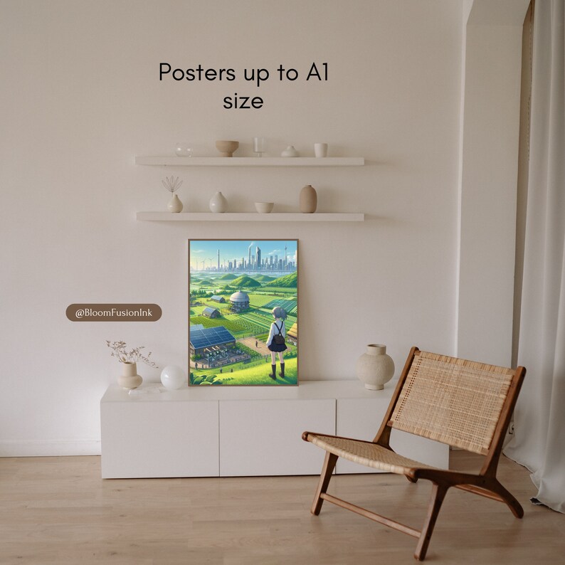 Solarpunk Farm Poster Digital Art Series 5 - Etsy