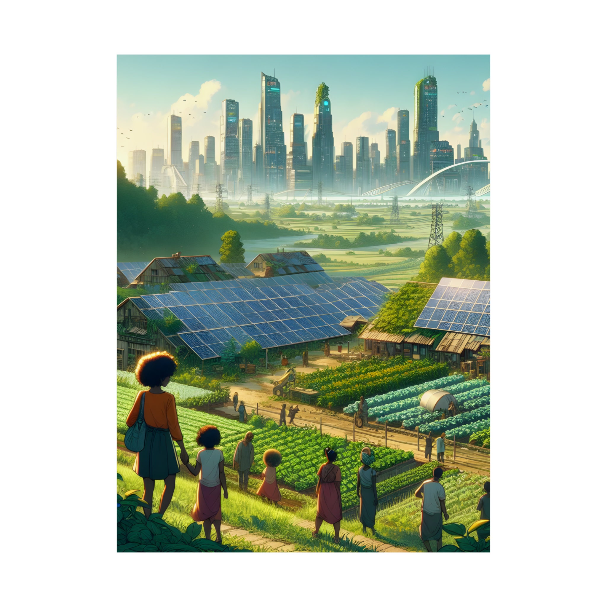 Solarpunk Farm Wall Art (14) Matte Vertical Posters - Etsy