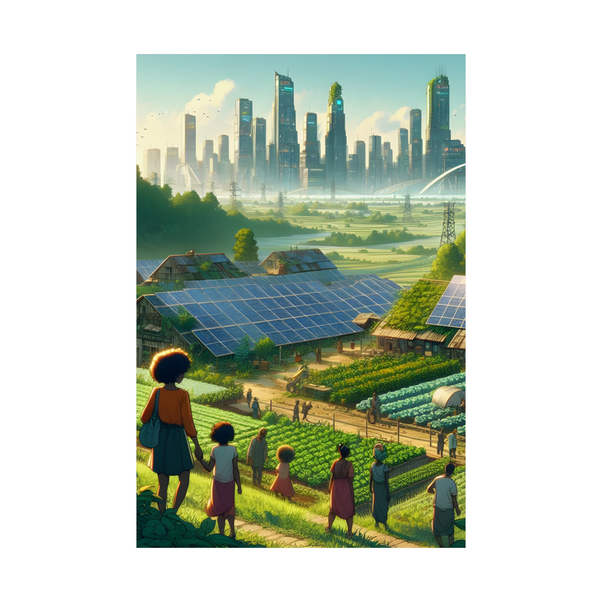 Solarpunk Farm Wall Art (14) Matte Vertical Posters - Etsy