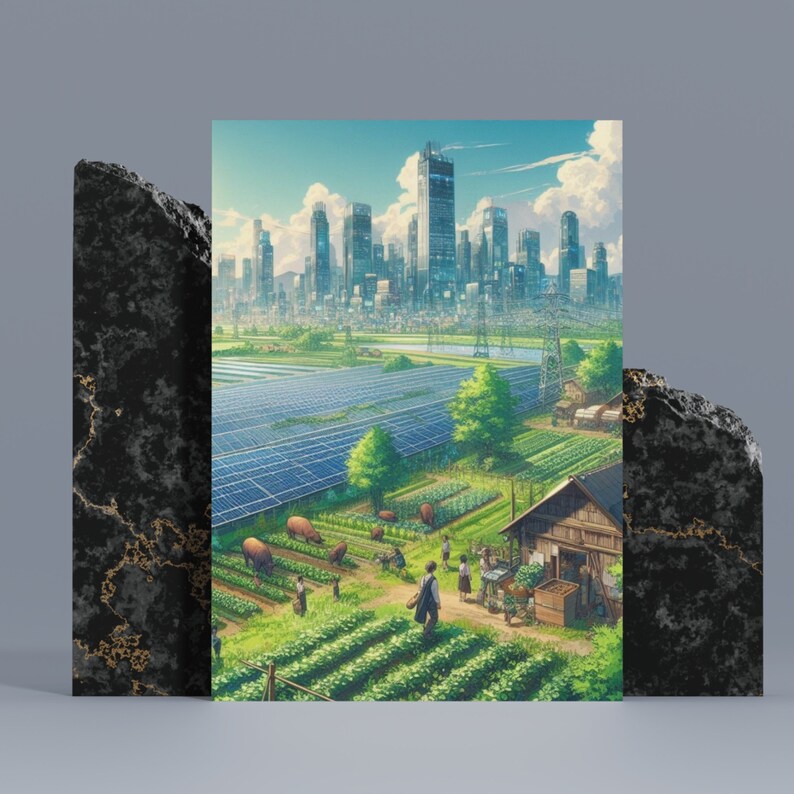 Solarpunk Farm Poster Digital Art Series 16 - Etsy