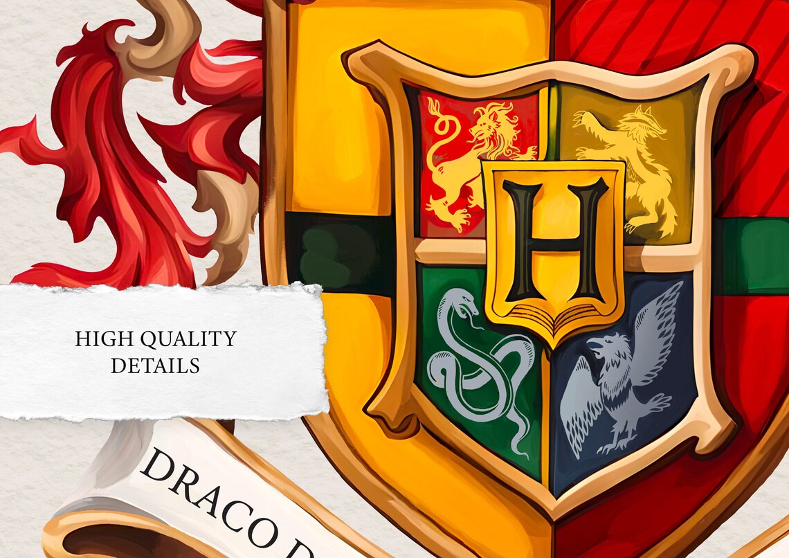 Magic School Crest Clipart Wizard School Coat of Arms Logotype Design ...