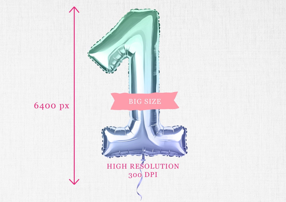 Numbers Balloons Clip Art Pastel Metallic Foil Balloons 10 Painted PNG ...