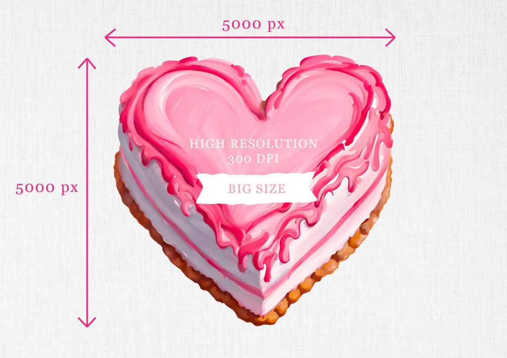 Pink Heart Shaped Cakes Clipart 13 Painted Watercolor PNG Sweet ...