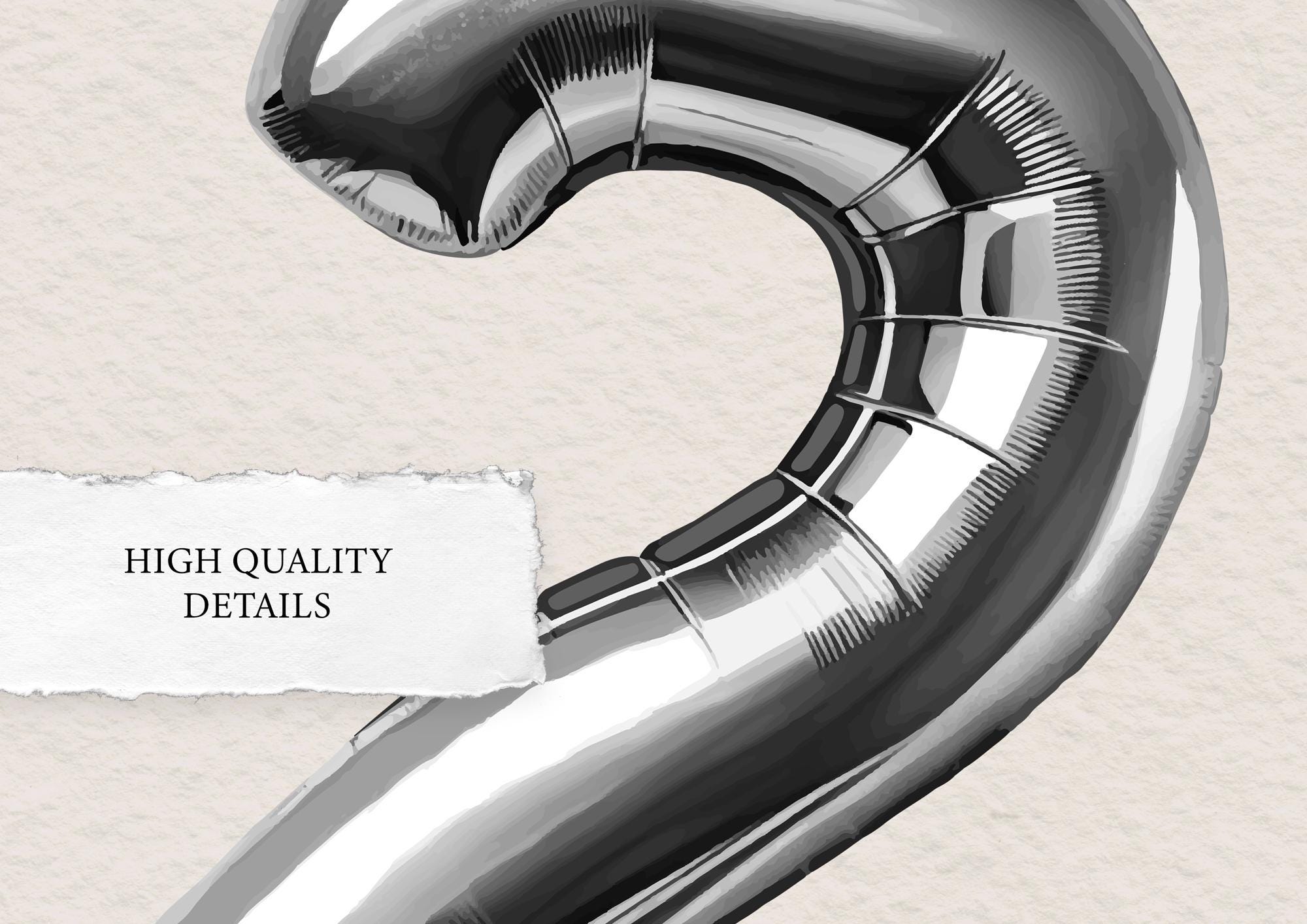 Silver Balloon Numbers Clipart: Vector Metallic Font (digital Design ...