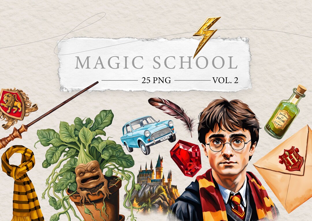 Magic School Clipart Vol.2 / Elementos del Castillo de la Magia ...