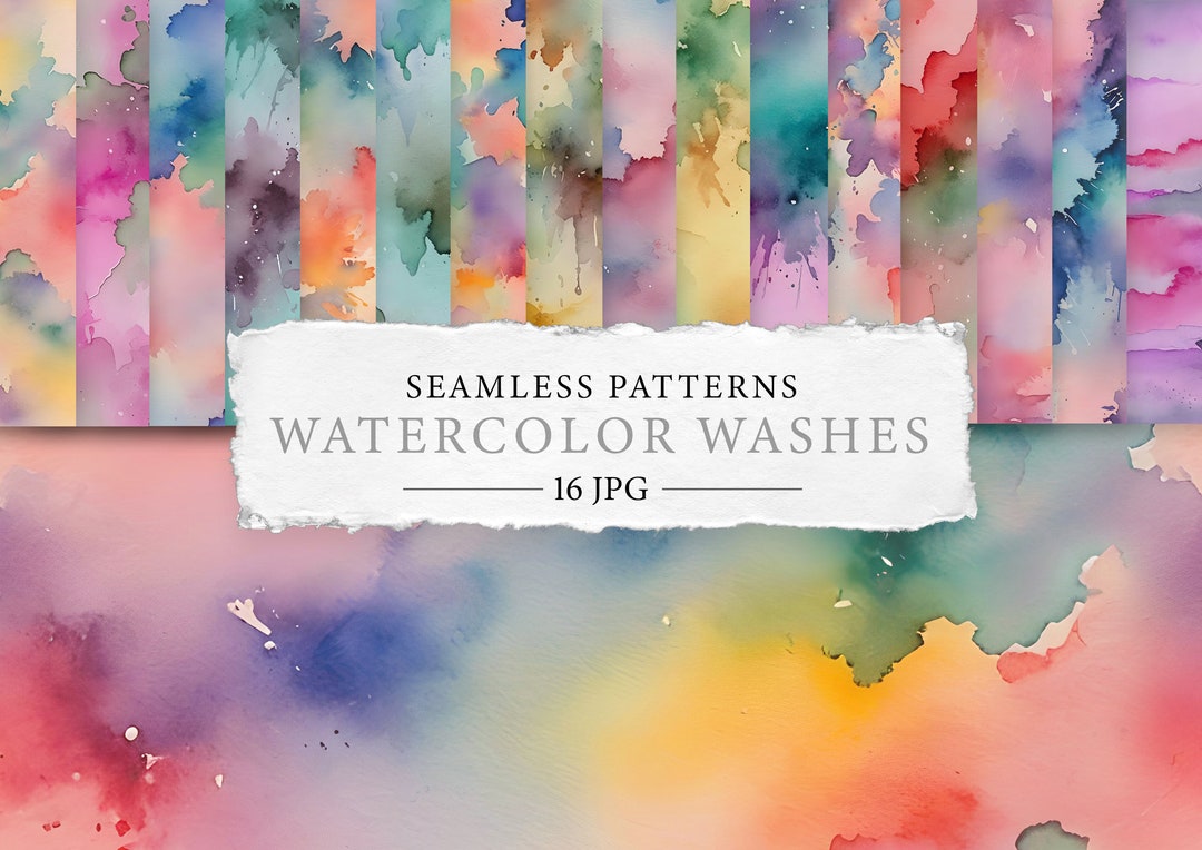 Watercolor Washes Seamless Patterns | Digital Painted Spots Artistic ...
