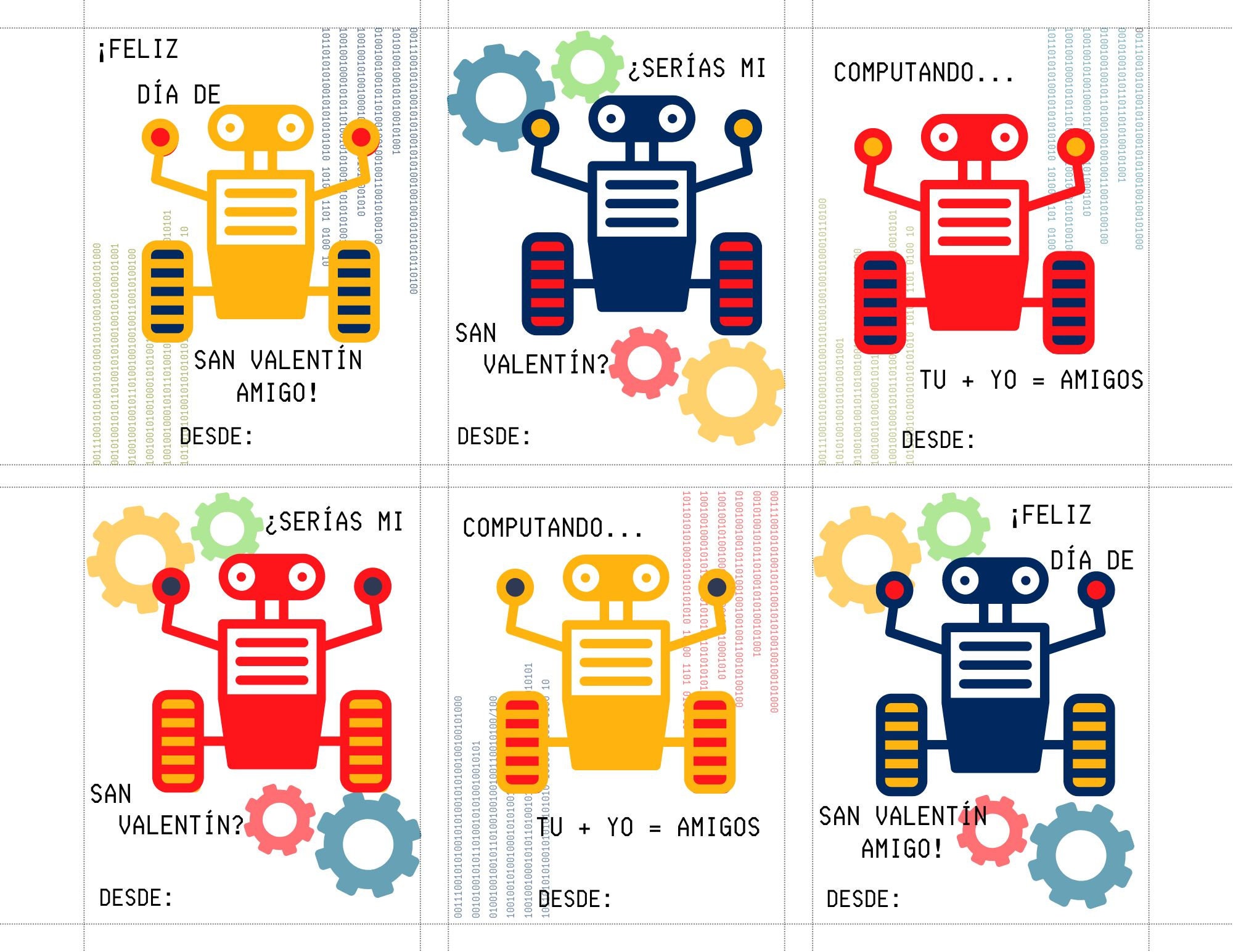 Editable Robot Bilingual ( Spanish- English) Valentine's Day Card ...