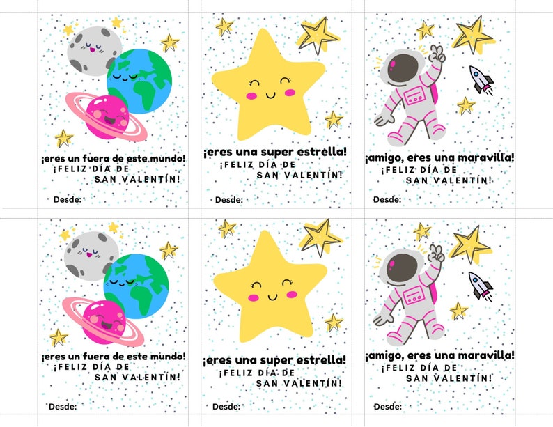 Editable Bilingual ( Spanish- English) Valentine's Day Card, Astronauts ...