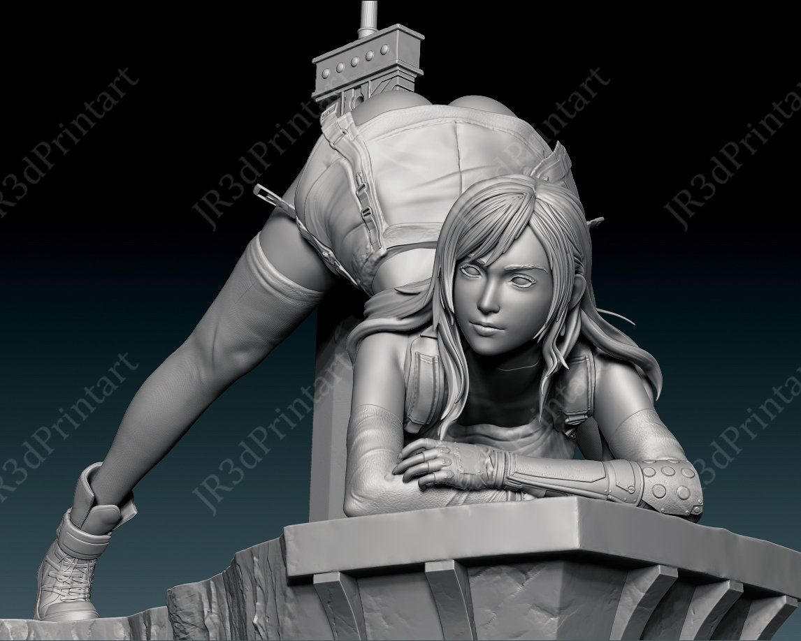 Tifa Final Fantasy Pack STL File for 3D Printing 3D Model fanart Figure Statue for 3D Printers ...