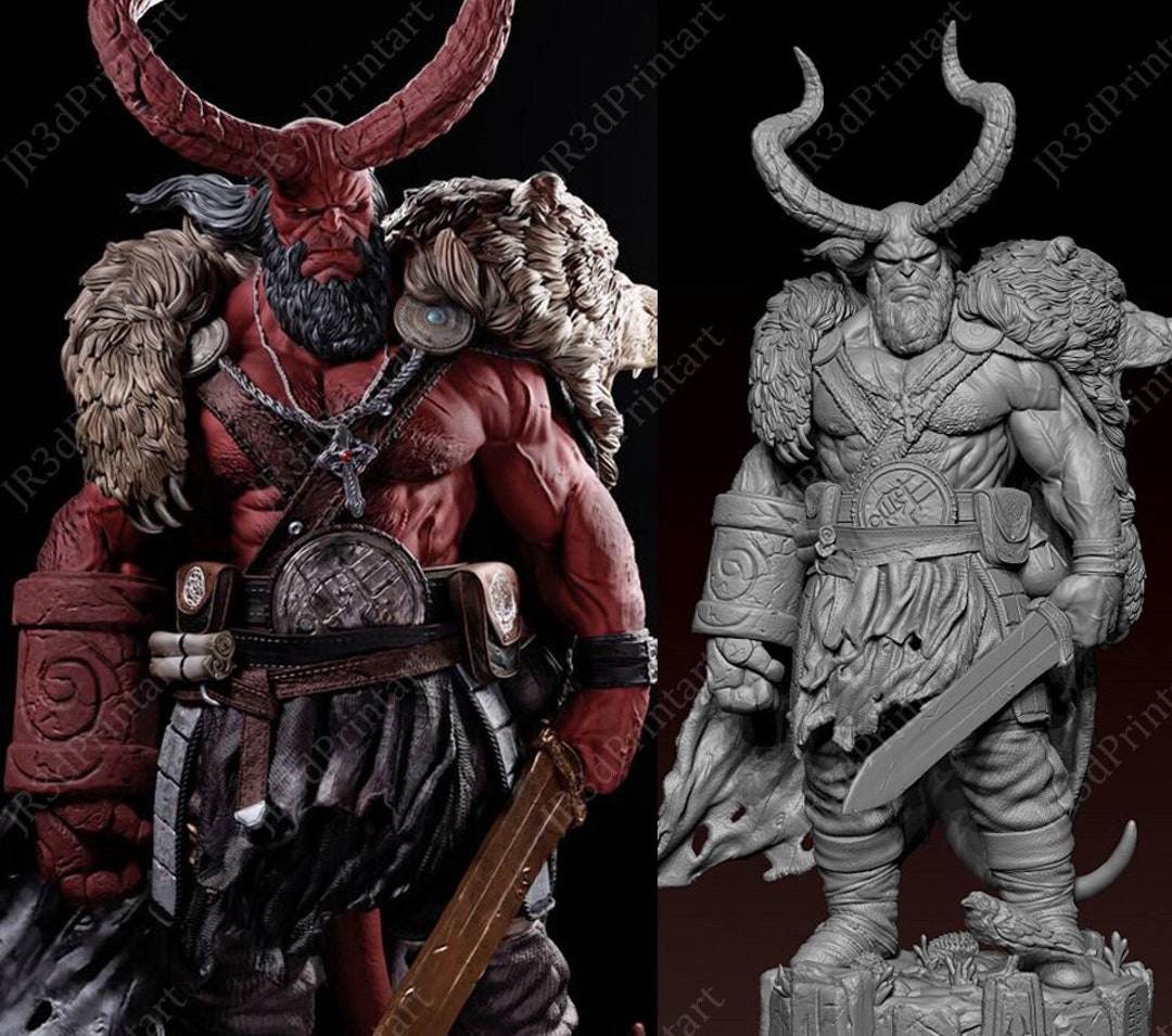 Hellboy STL File for 3D Printing 3D Model fanart Figure Statue for 3D ...