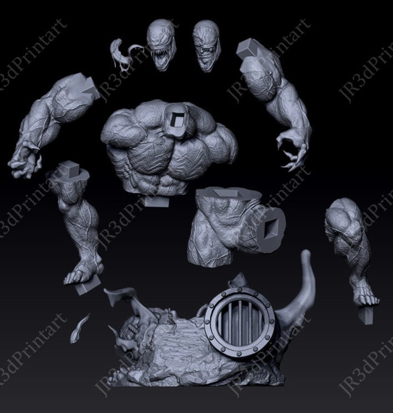 Venom STL File for 3D Printing 3D Model fanart Figure Statue for 3D ...