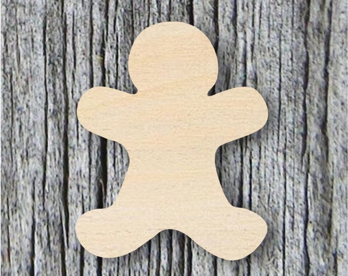 10x Wooden Ginger Bread Man Craft Shapes 3mm Plywood Cooking Pudding ...