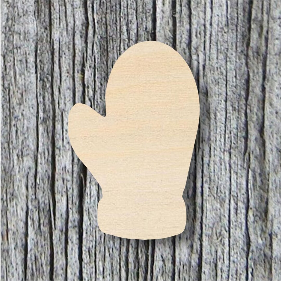 Mitten Wood Shape, Unfinished Wood Cutout for Painting, Scrapbooking ...