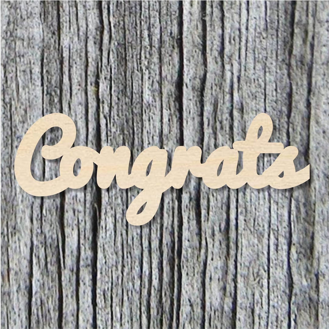 Congrats Wood Shape: Unfinished Baltic Birch Cutout - Etsy