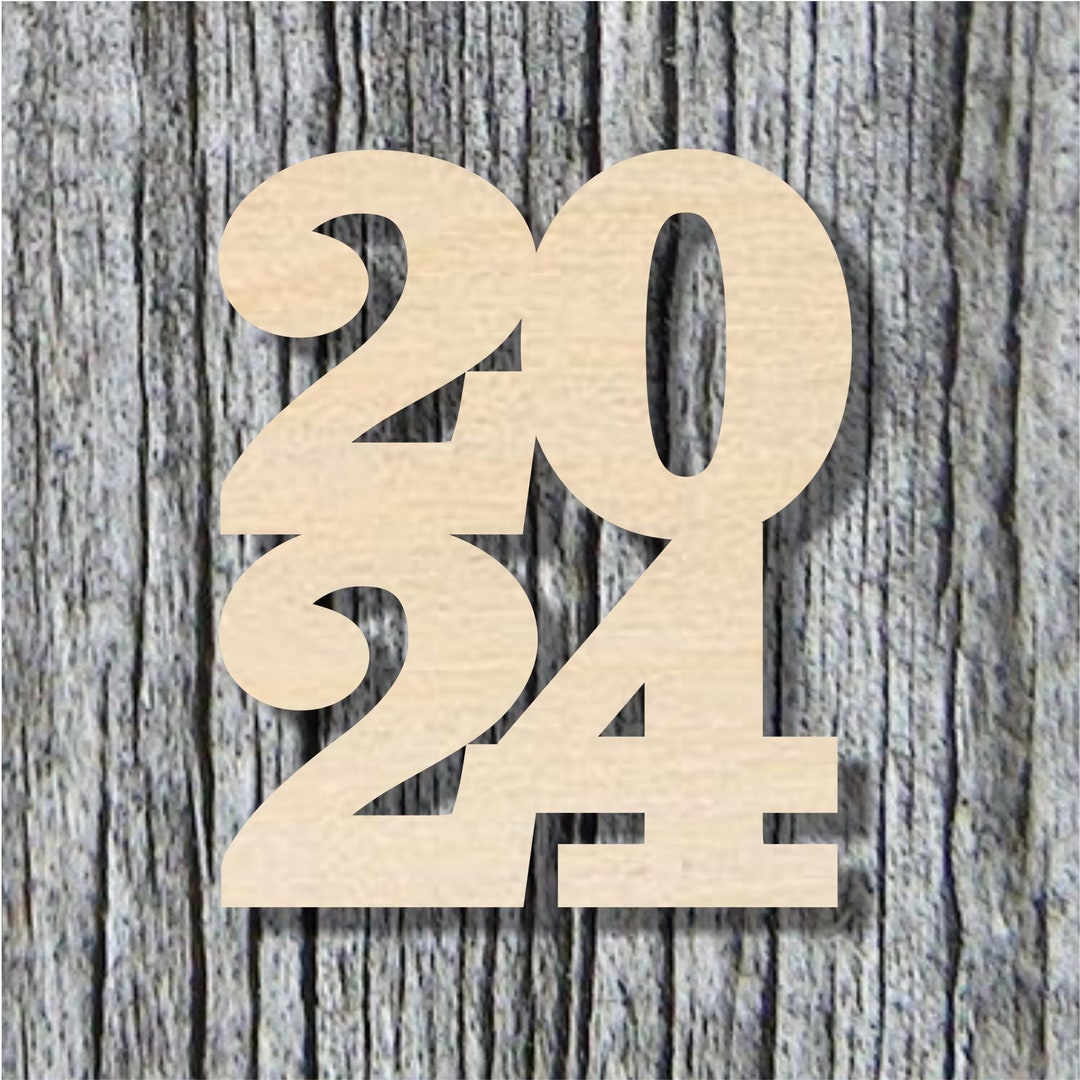 2024 Wood Shape, Unfinished Wood Cutout for Graduation Gift, Wall Art ...