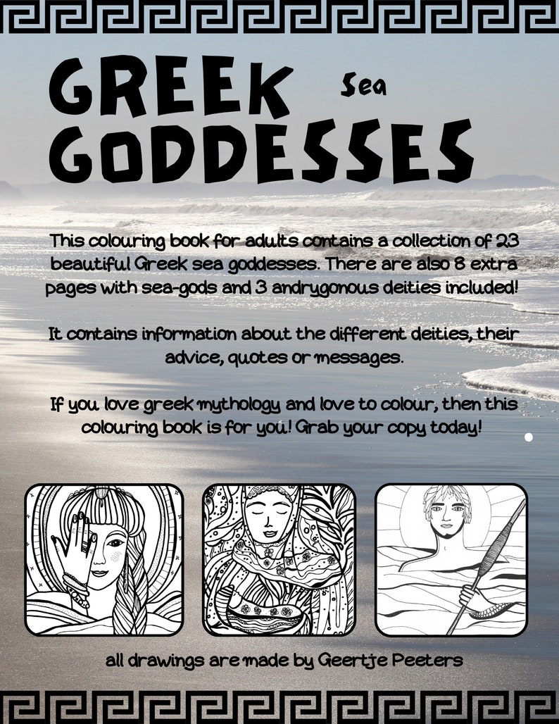Greek Sea Goddesses Colouring Book PRINTABLE A4 - Etsy