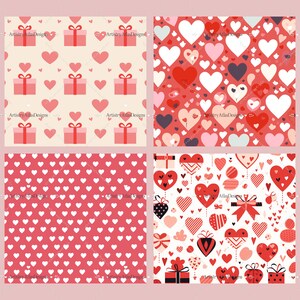 18 Seamless Valentine's Day Digital Paper, Romantic Valentine Seamless ...