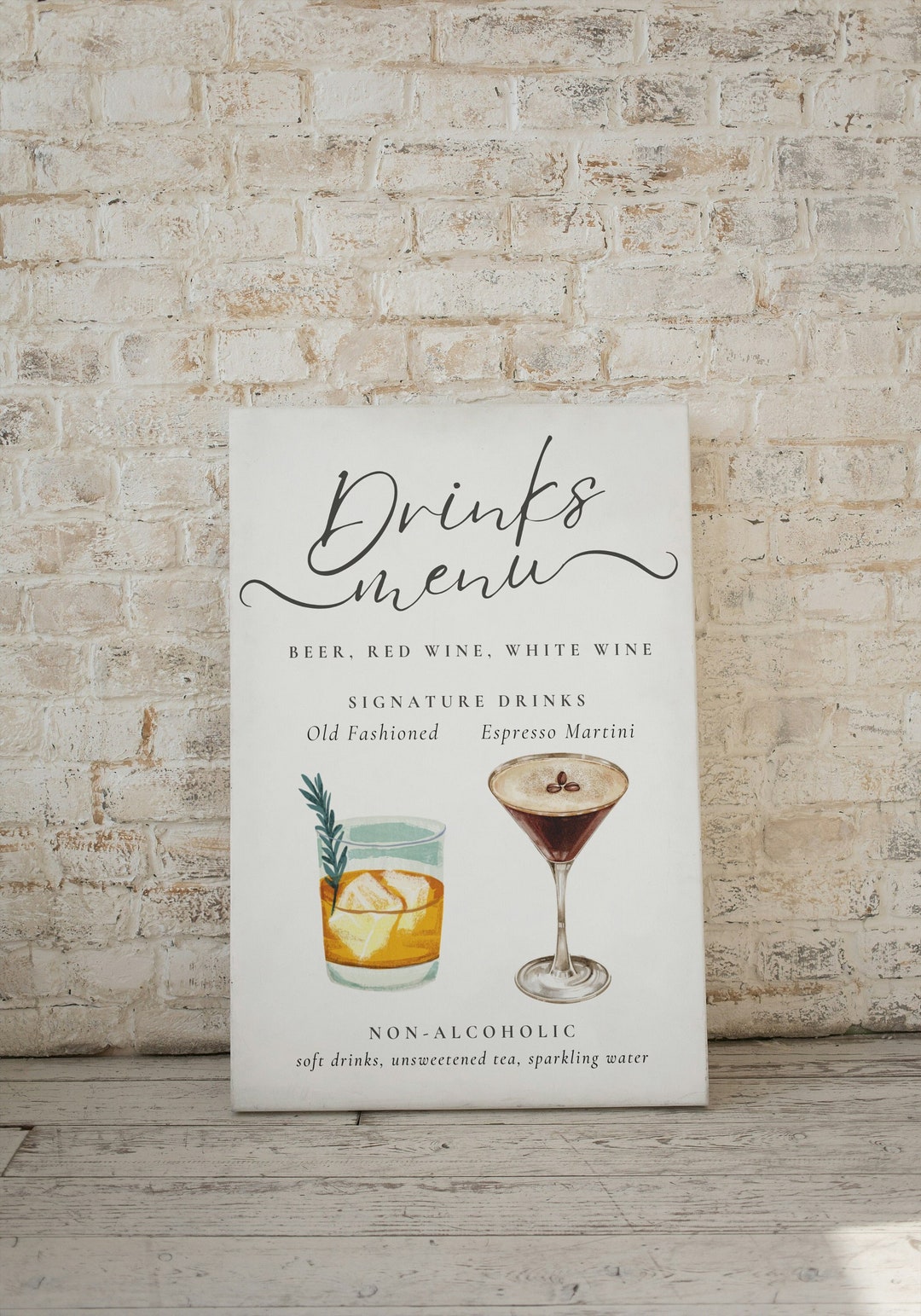 Printable Bar Menu Editable Signature Drinks Bar Menu Signature Drink ...