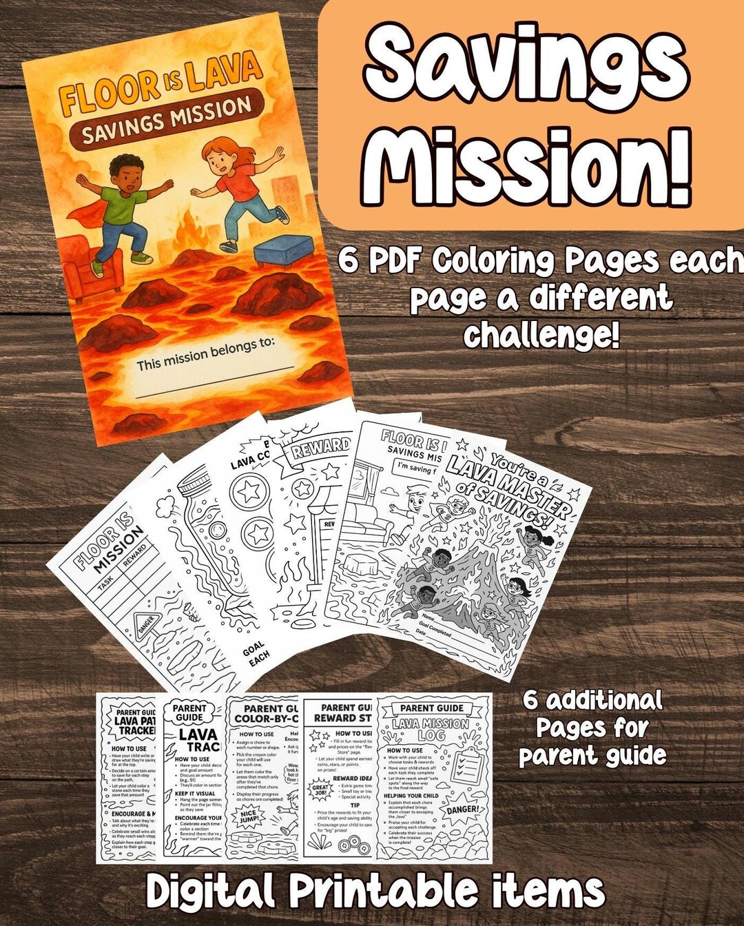 Kids Savings Challenge Printable | Allowance Tracker, Chore Chart ...