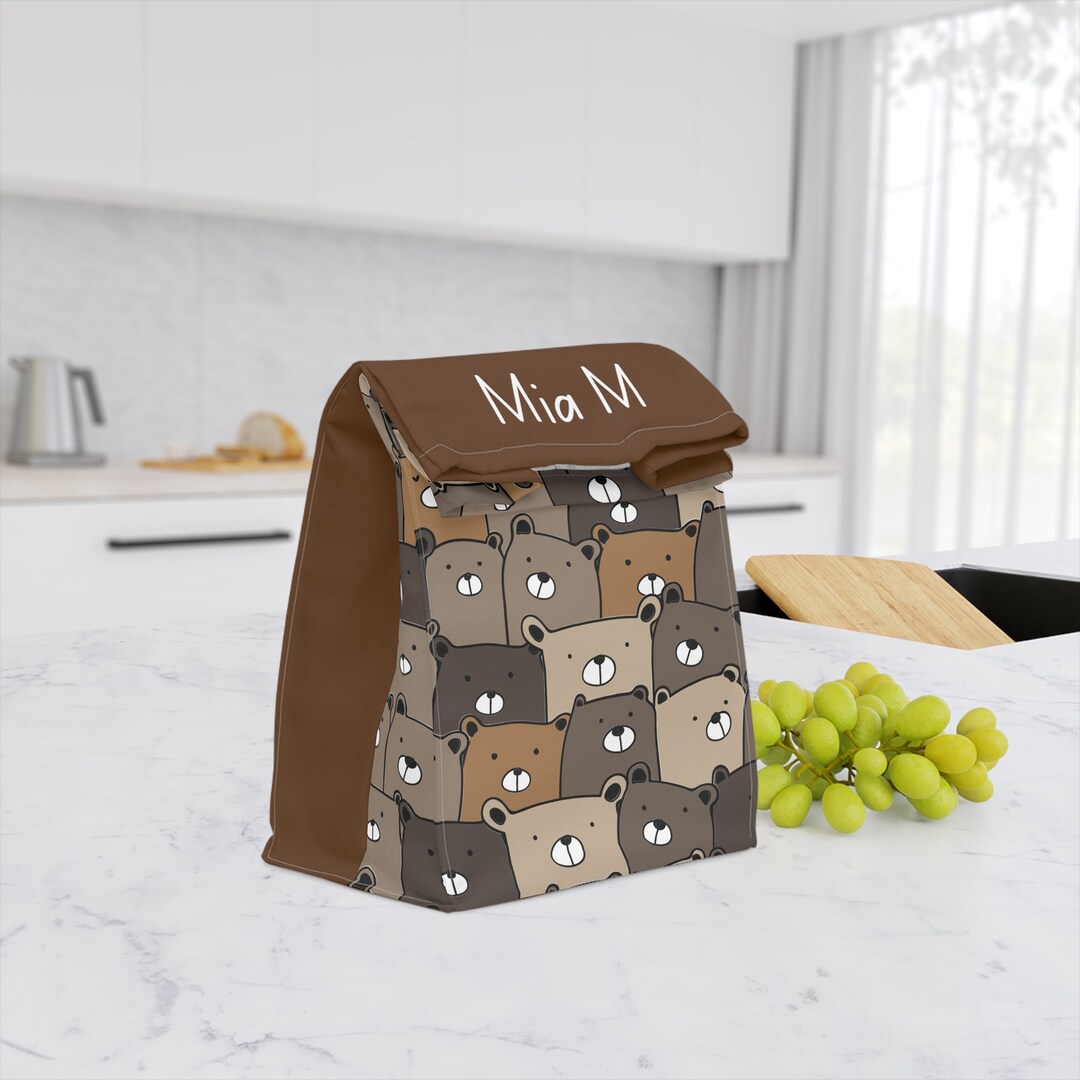 Kids Personalized Brown Bear Lunch Bag, Lunch Bags for Kids ...