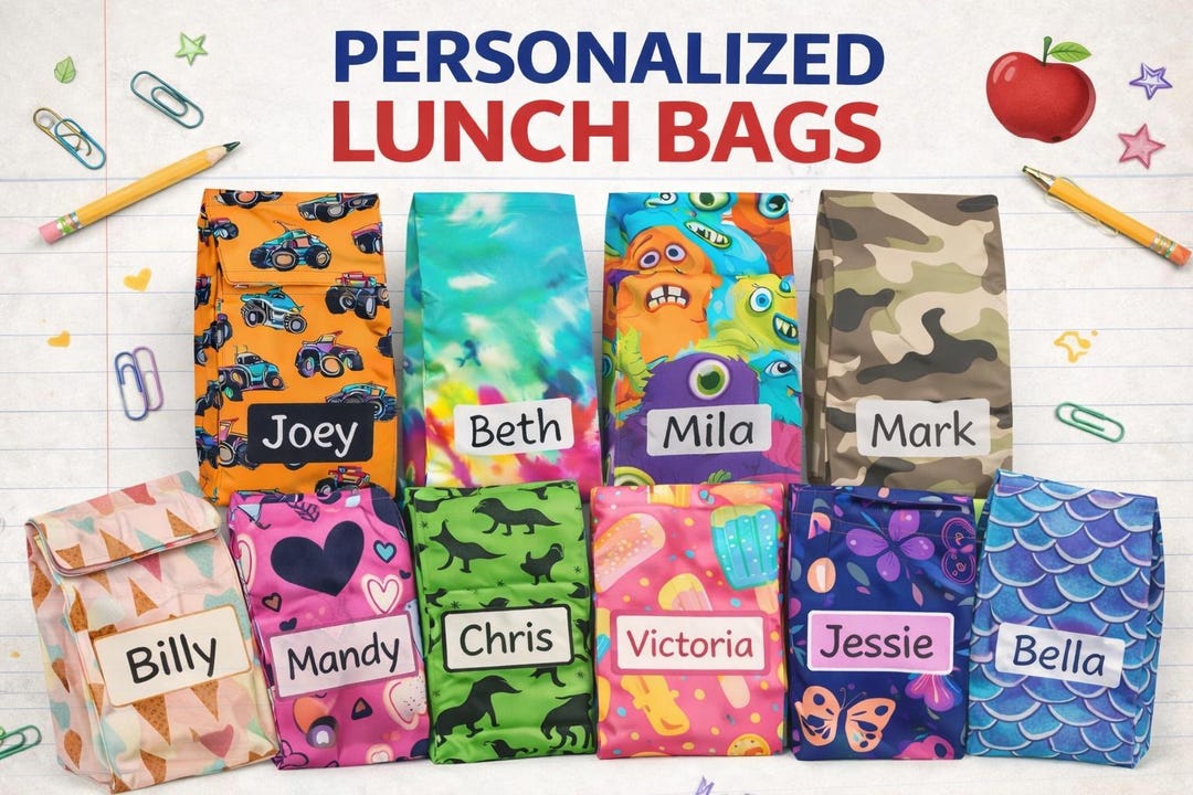 Mermaid Scales Lunch Bag, Kids Watermelon Magnetic Lunch Bag, Snack ...