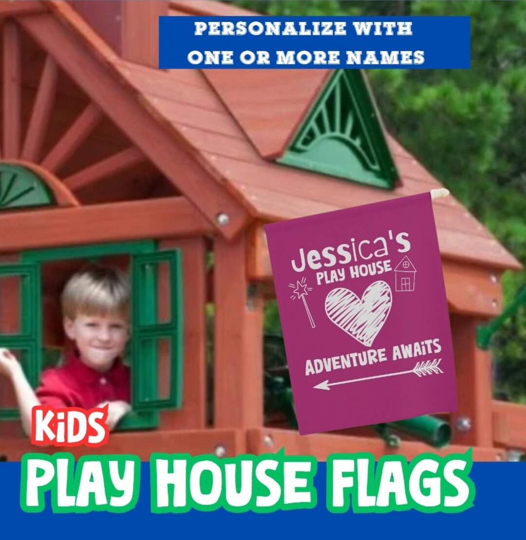 Kids Personalized Playhouse Flag Add One or More Names - Etsy