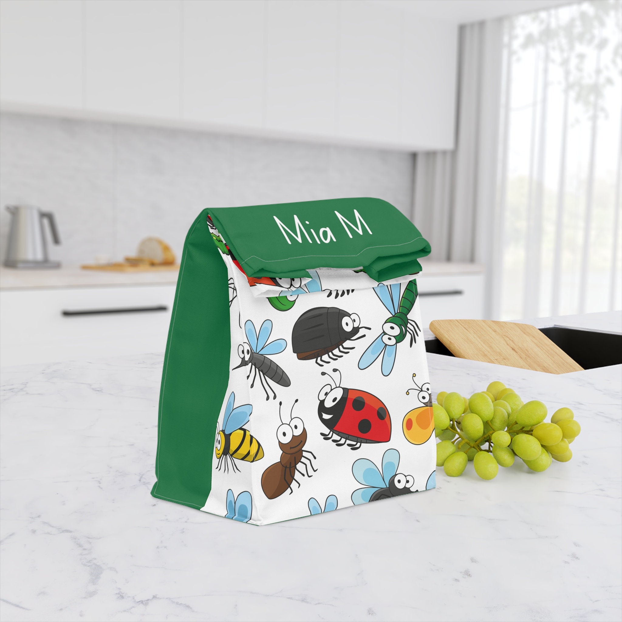 Kids Personalized Bugs Lunch Bag, Lunch Bags for Kids, Personalized ...