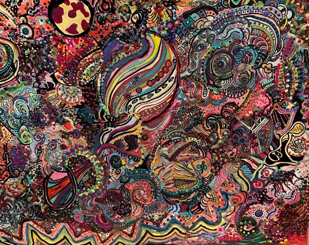 Psychedelic Original Abstract Art - Etsy