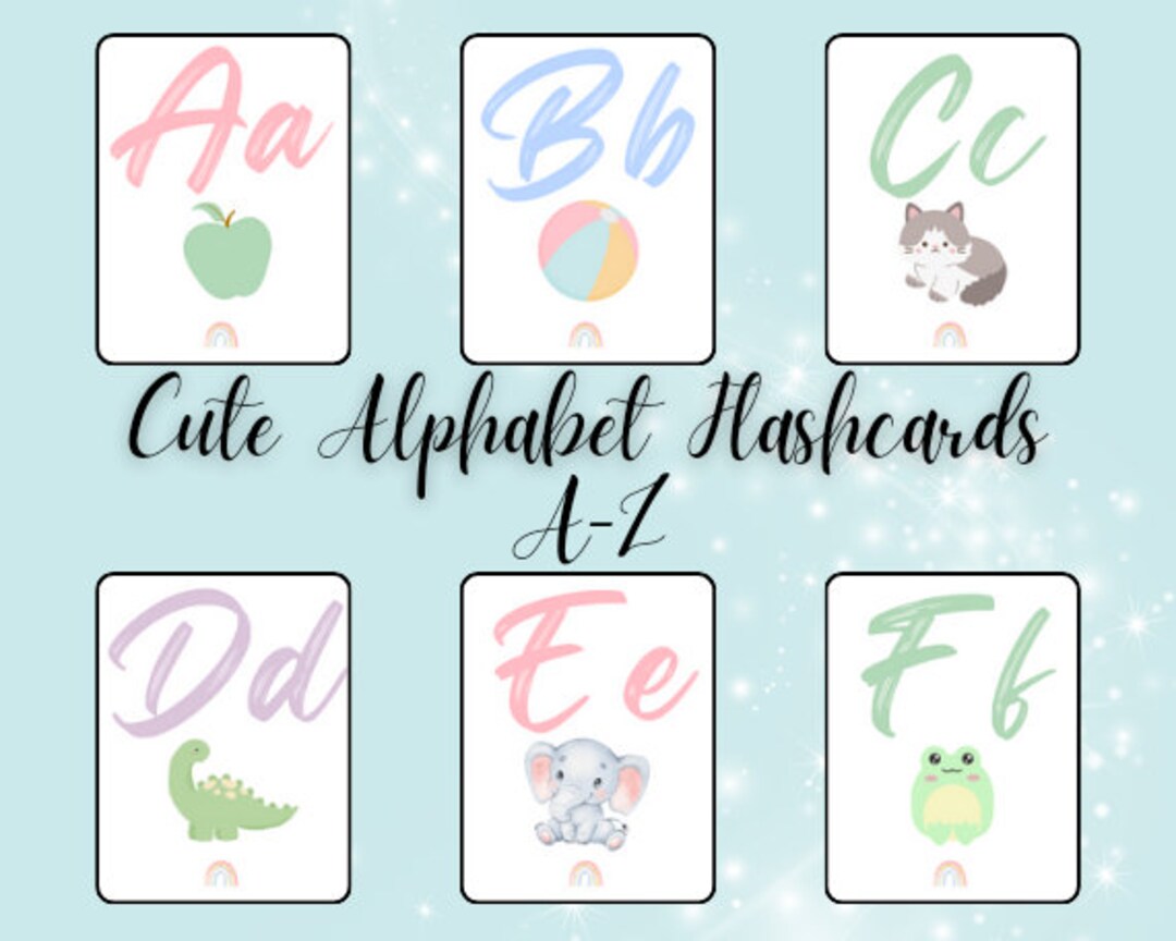 Pastel Alphabet Flashcards - Etsy