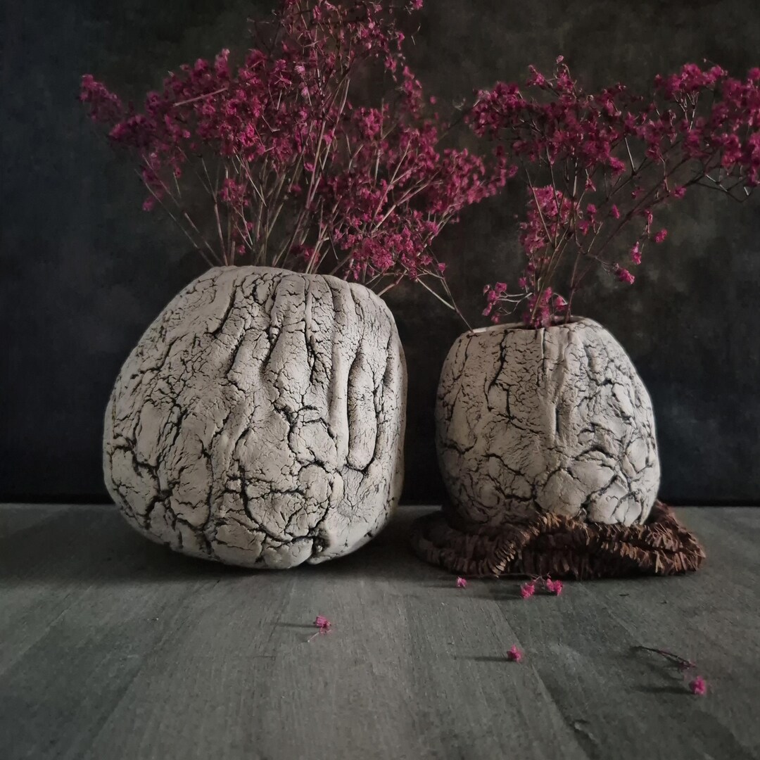 Set of 2 Handmade Ceramic Flower Vases – Unique Contemporary Art & Home ...