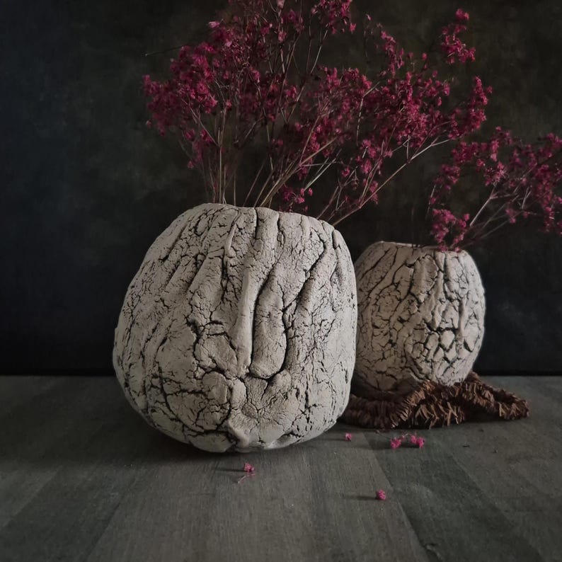 Set of 2 Handmade Ceramic Flower Vases – Unique Contemporary Art & Home ...