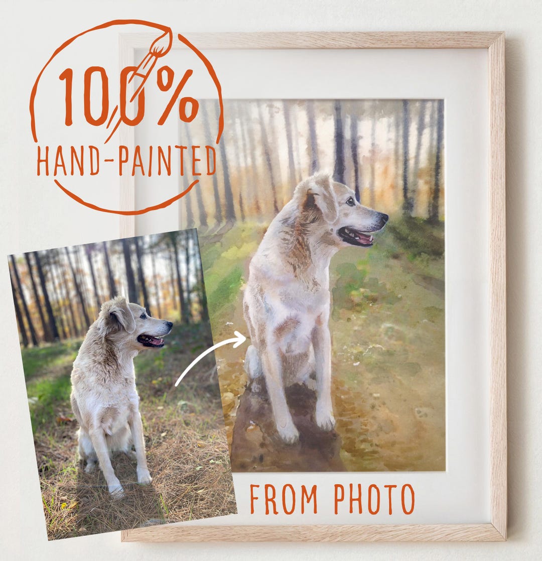 Custom Portrait of a Pet From a Photo - Hand-painted, Pet Portrait ...