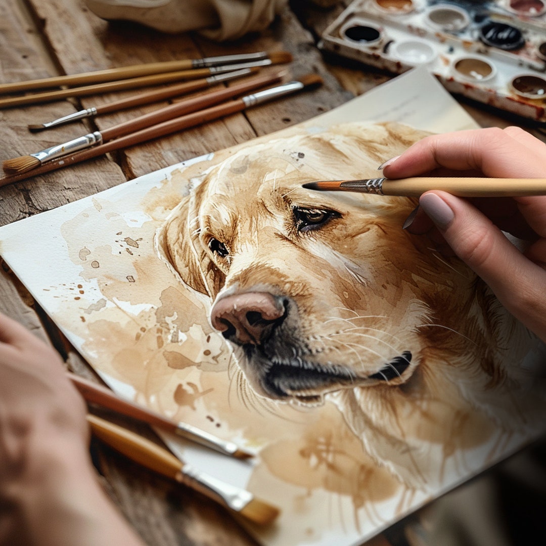 Hand-painted Portrait of a Pet. Custom-made Dog Portrait. Personalized ...