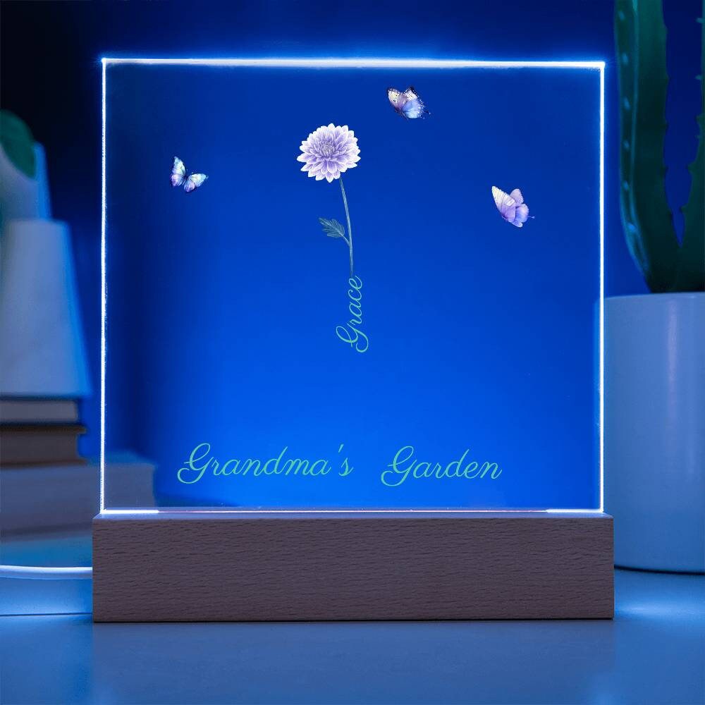 Grandma's Garden Personalized LED Acrylic Plaque Personalized With ...