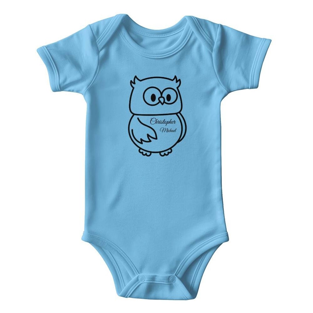 Personalized Owl Gerber ONESIES® Custom Name Gerber ONESIES® Jungle and ...