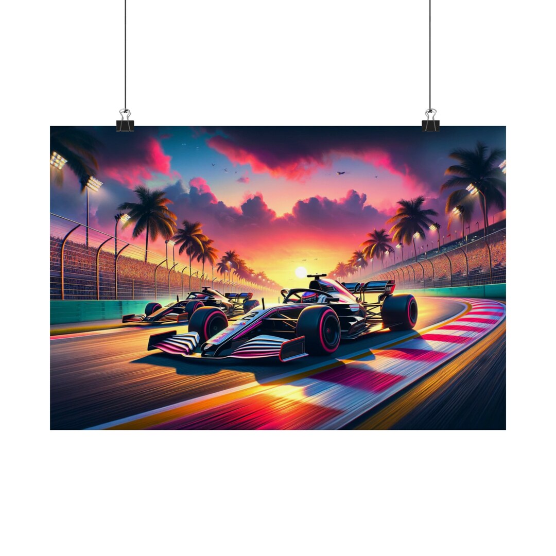 Miami GP Inspired Formula Racing Poster, Motorsport Wall Art, Grand ...